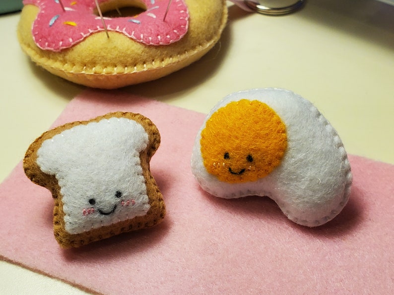 Cute Breakfast Toast and Egg Badge - Etsy Cute Breakfast Toast and Egg Badge - Etsy