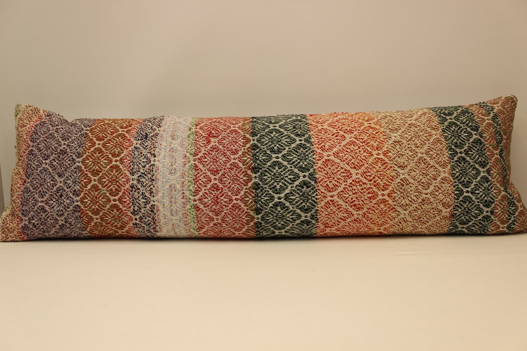 Extra Long Pillow, 14x48 In,turkish Textile Vintage Long Lumbar Pillow ...