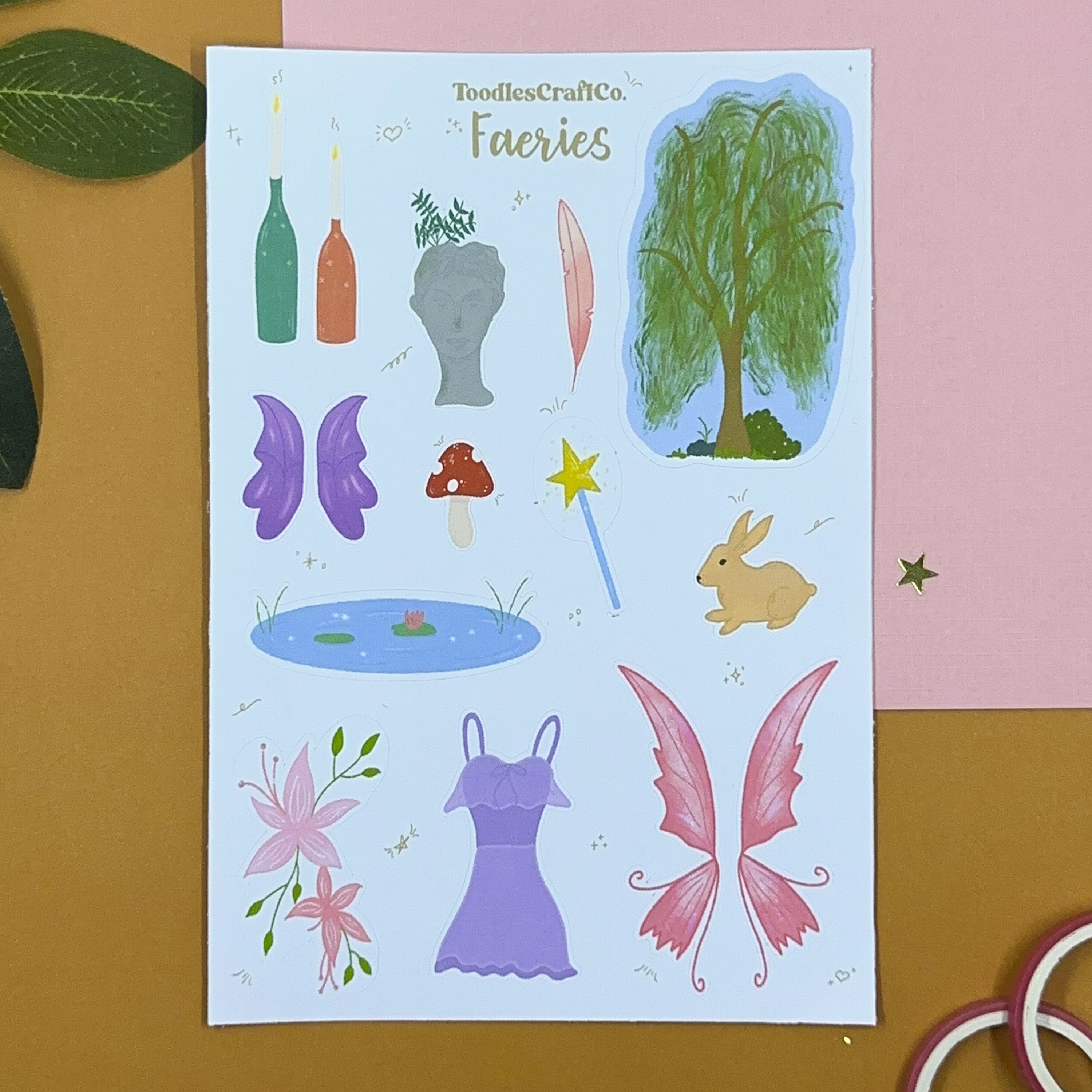 Sticker Sheet Faeries Cottagecore, Bullet Journal Stickers, Fairy - Etsy