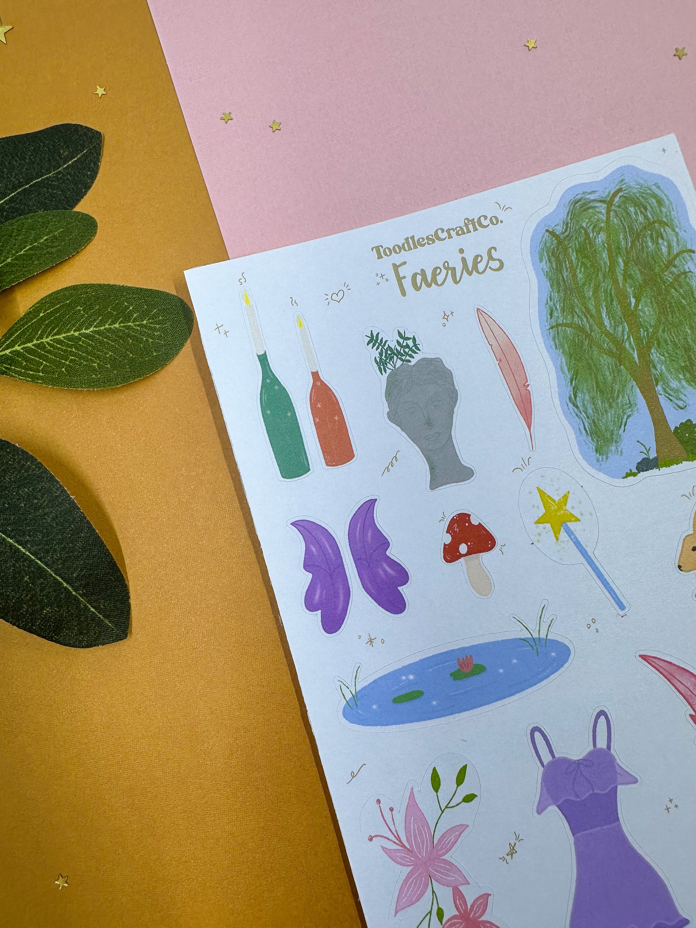 Sticker Sheet Faeries Cottagecore, Bullet Journal Stickers, Fairy - Etsy