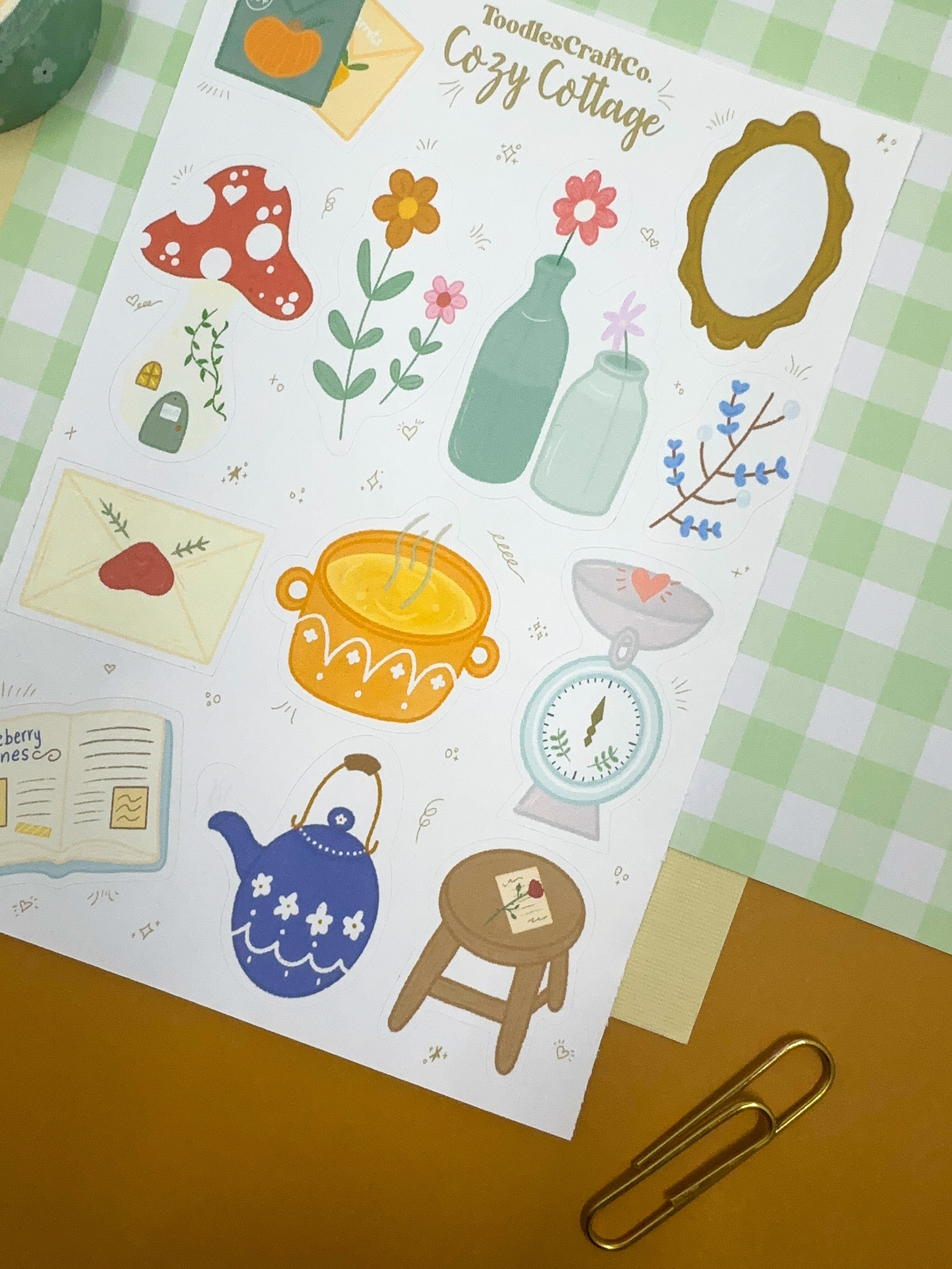 Cottagecore Sticker Sheet Planner Stickers, Bullet Journal Stickers ...