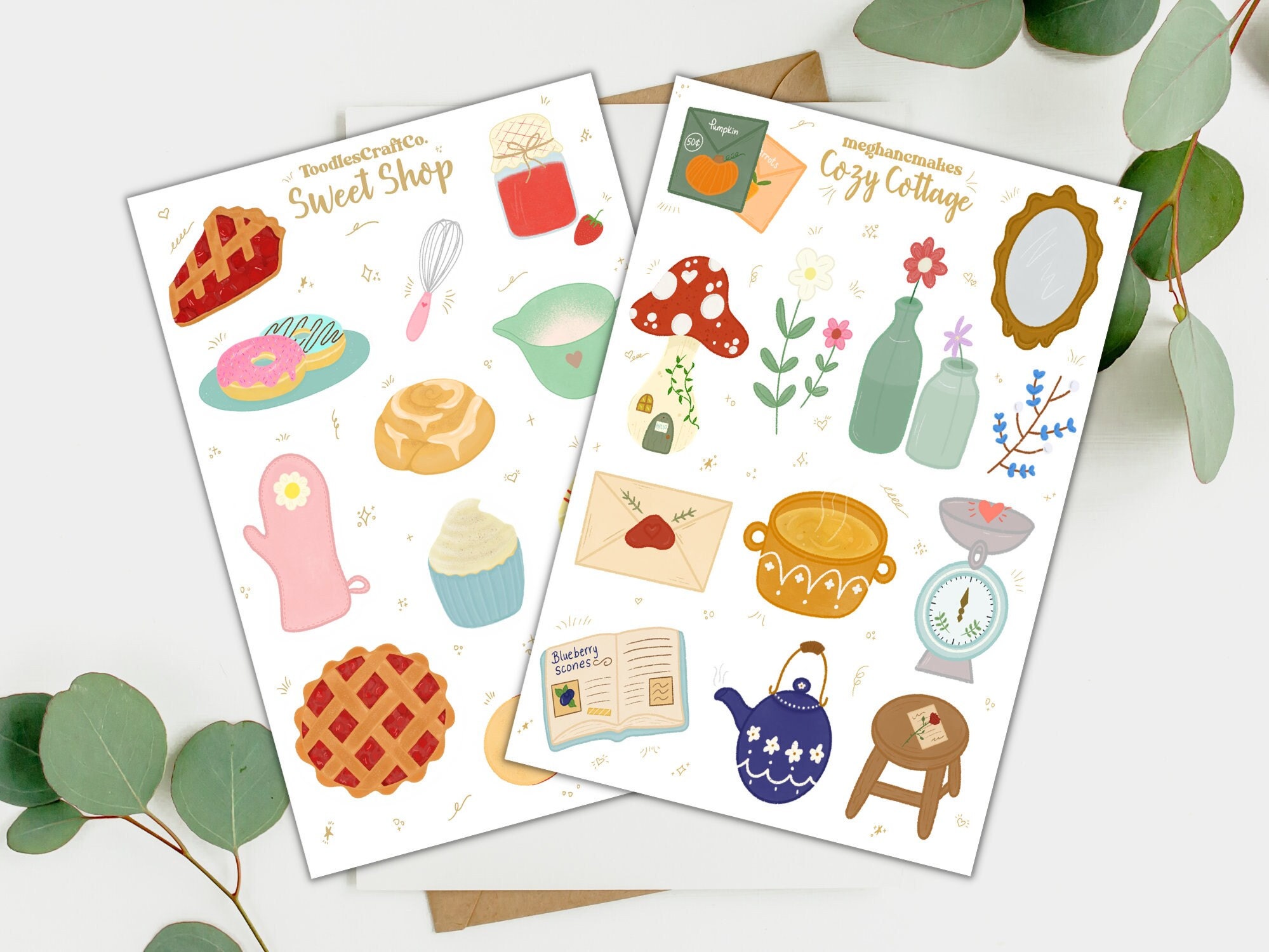 Cottagecore Sticker Pack Planner Sticker Sheet Junk Journal Stickers ...