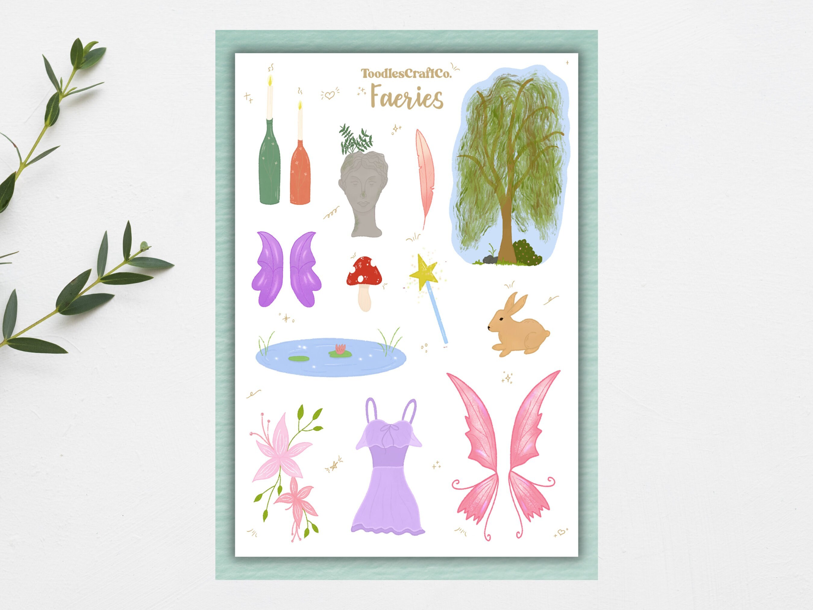 Sticker Sheet Faeries Cottagecore, Bullet Journal Stickers, Fairy - Etsy