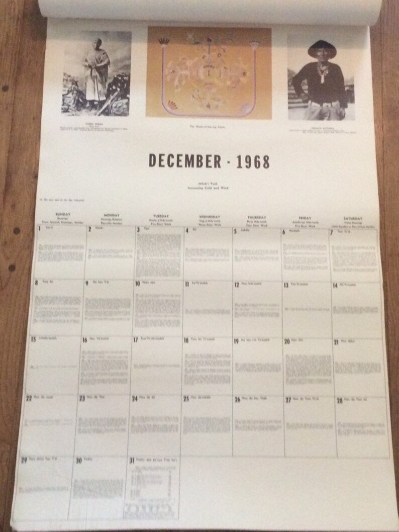 Historical Calendar of the Navajo People 1968 Rare - Etsy