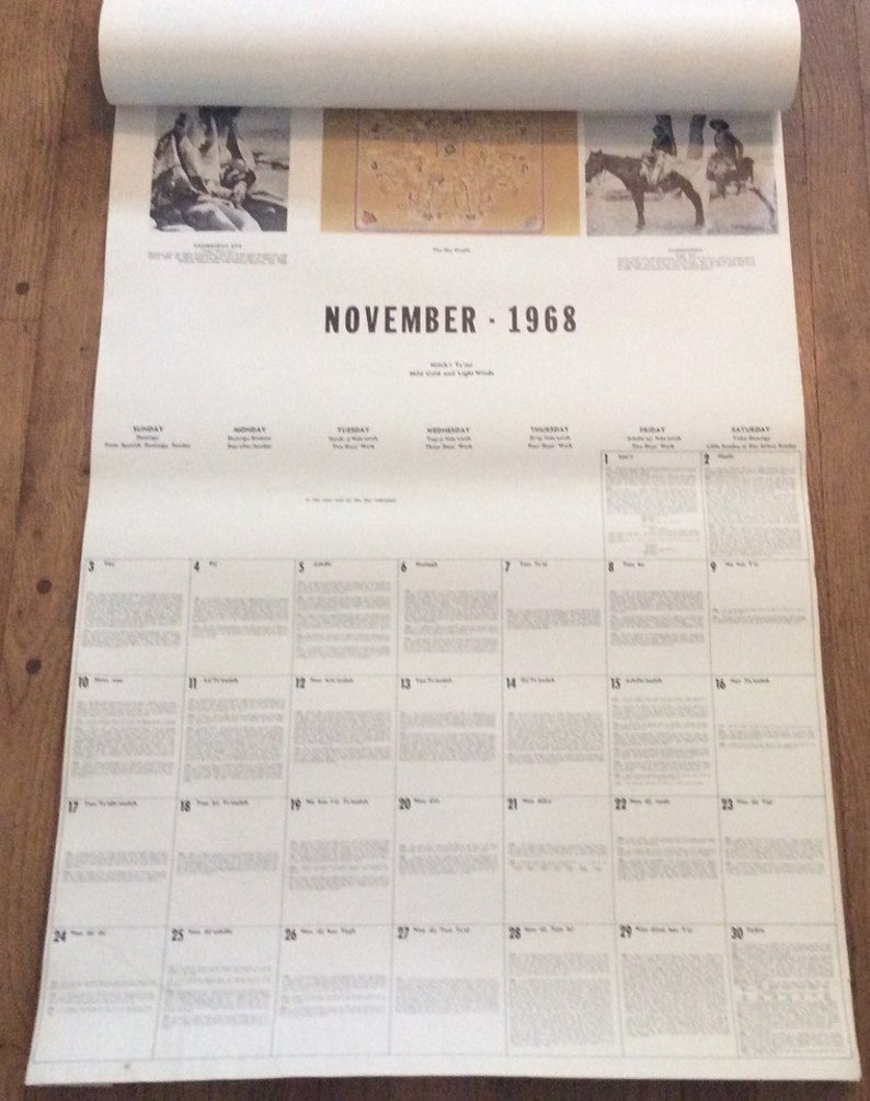 Historical Calendar of the Navajo People 1968 Rare - Etsy
