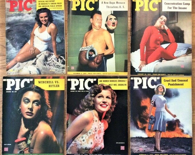 Pic 1940s Tabloid Magazines Ww2 Celebrity Photographs Scandal Vintage