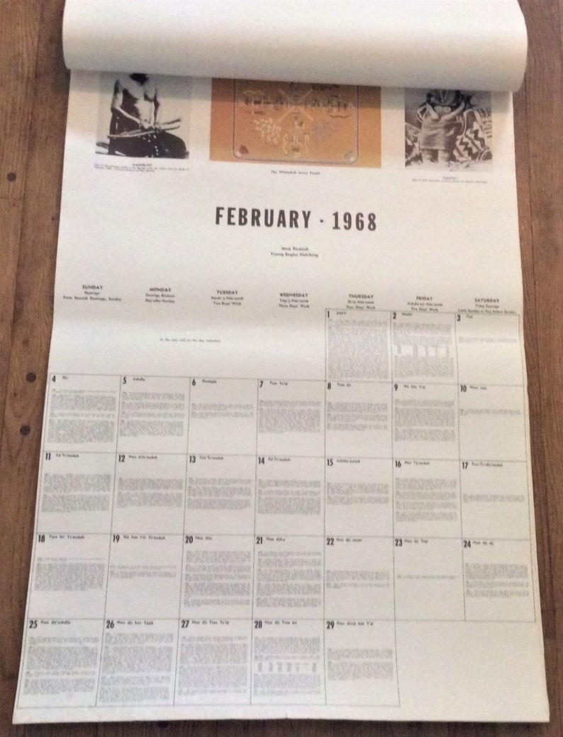 Historical Calendar of the Navajo People 1968 Rare - Etsy