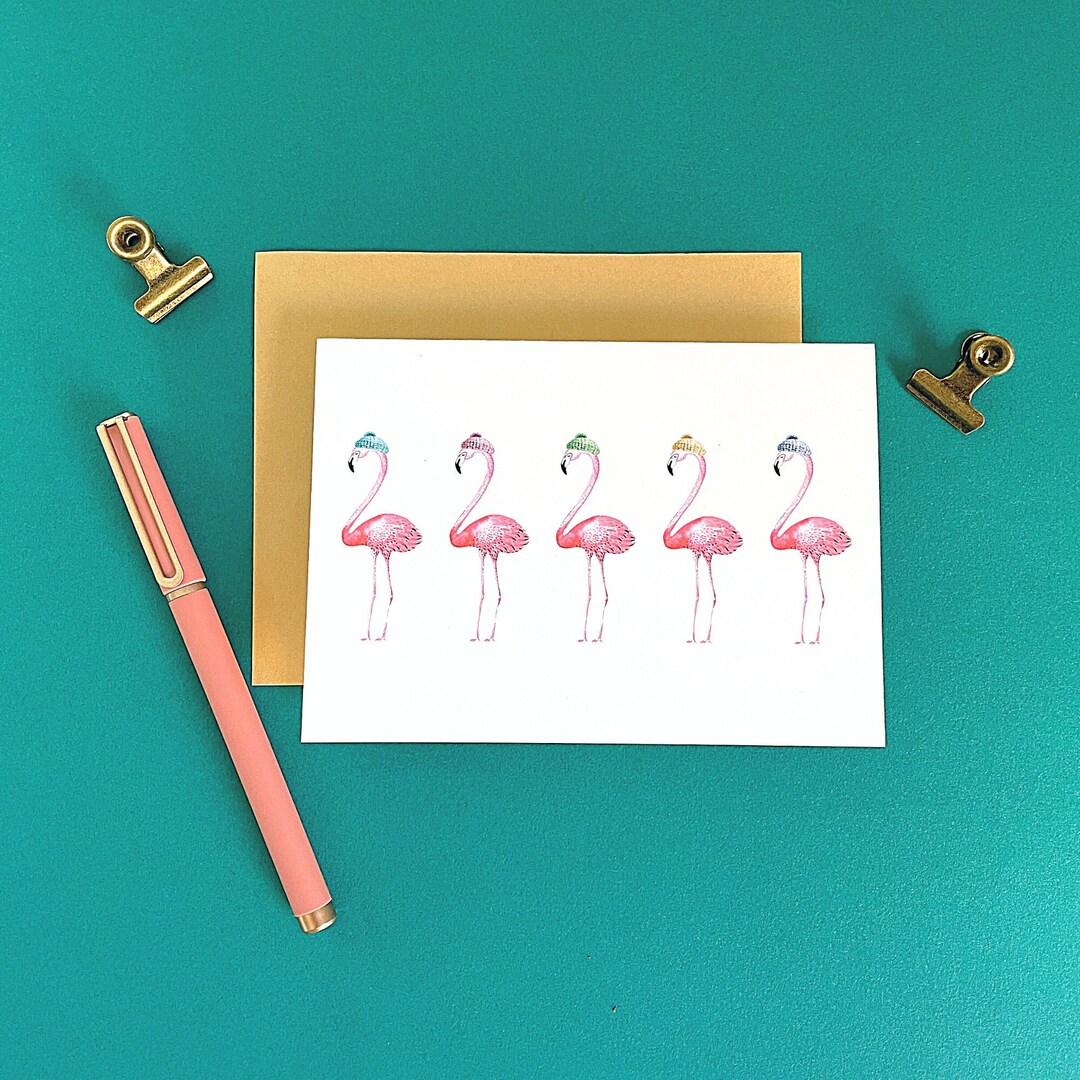 Flamingo Notecard Printable - Etsy