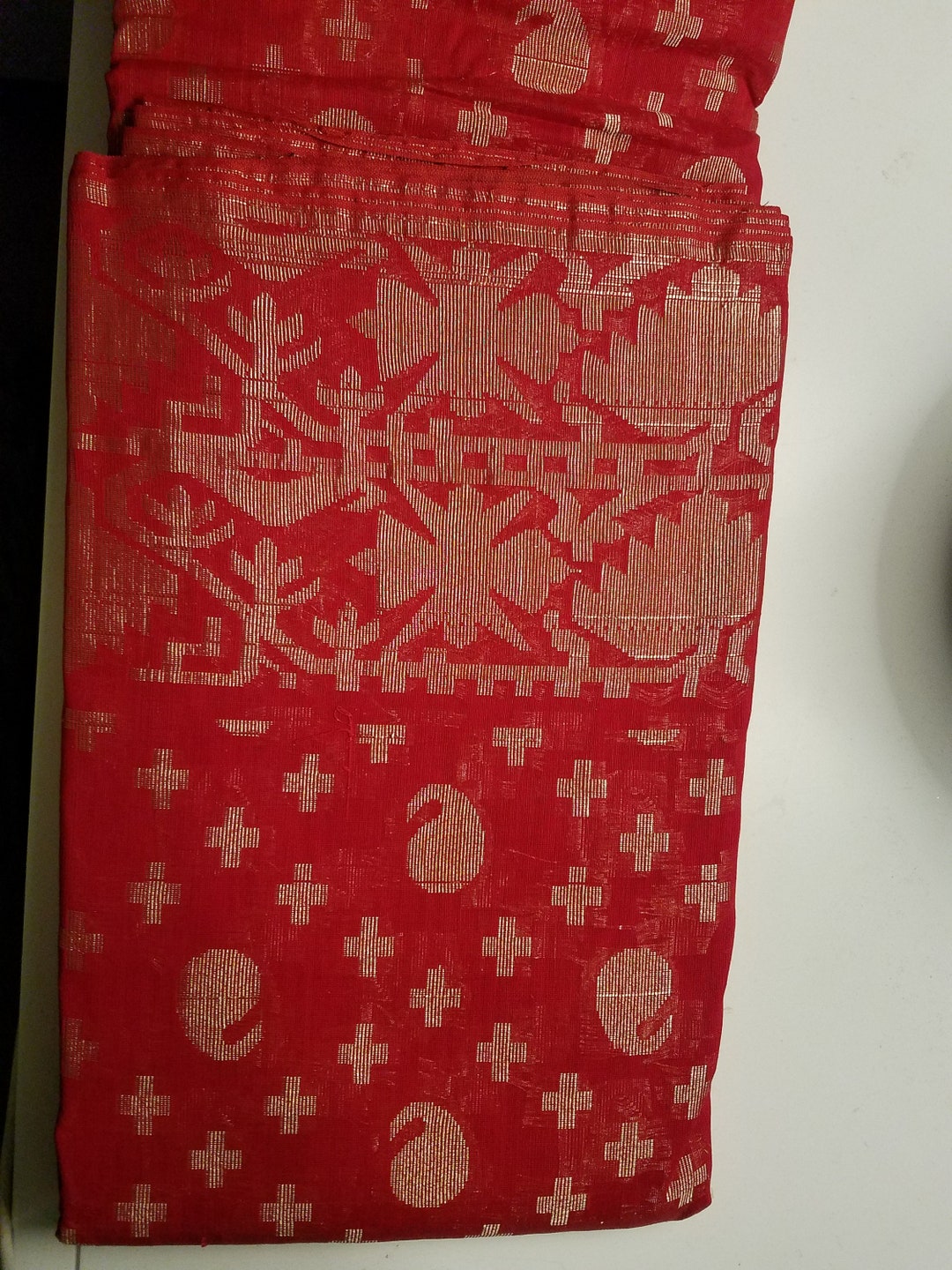 Red Jamdani Saree - Etsy