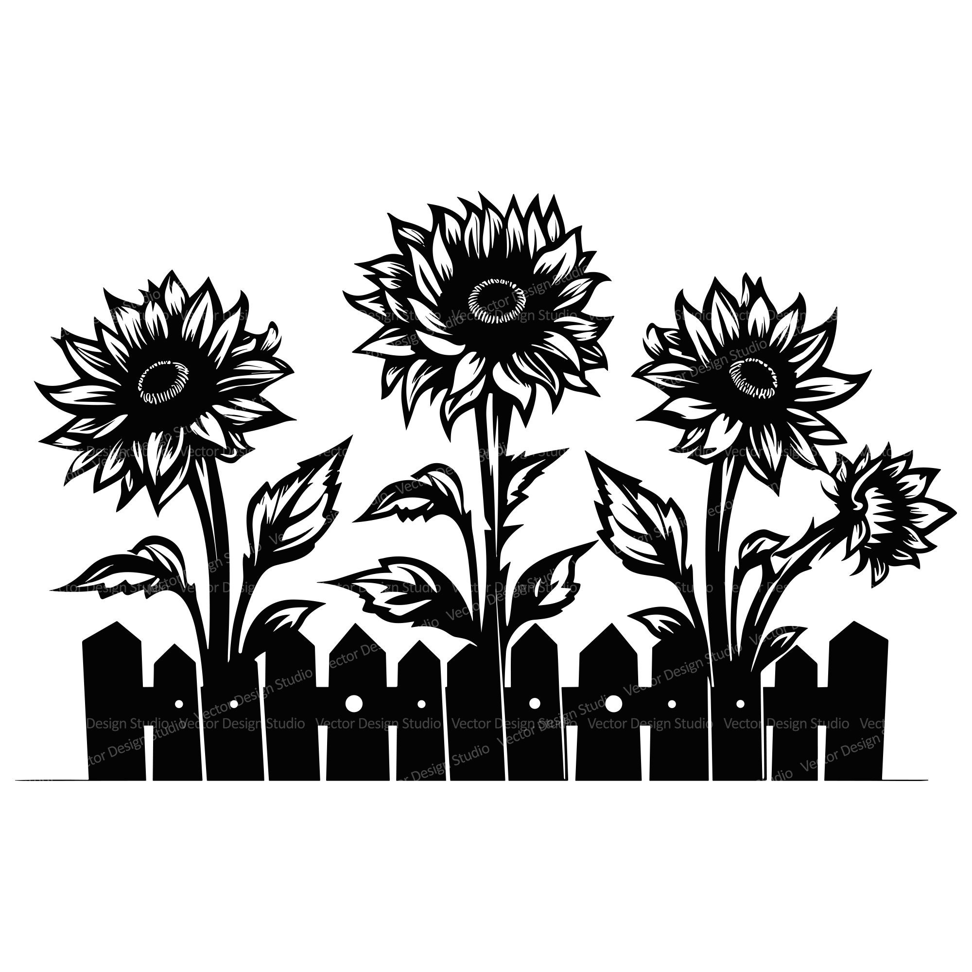 Sunflower Clip Art Designs Clipart Silhouette Things