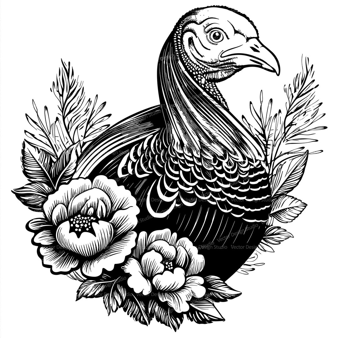 Thanksgiving Turkey Svg & PNG Files, Fall Clipart Silhouette Vector ...