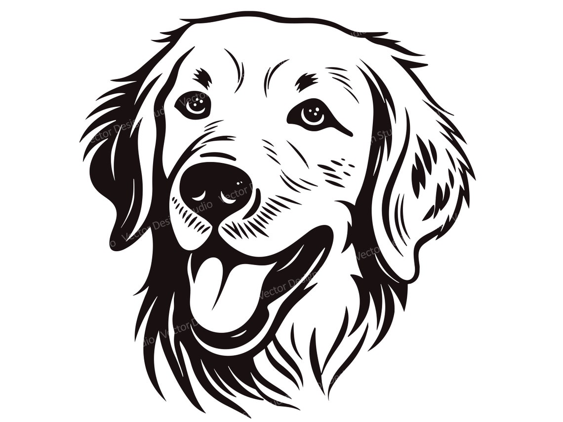Golden Retriever Head SVG File - Golden Retriever Vector Images Clipart ...