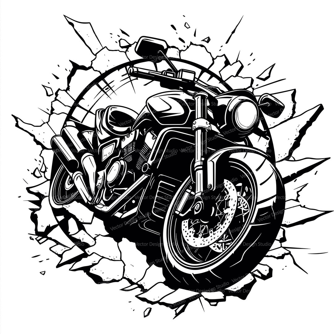 Motorcycle Svg & PNG File Graphic, Biker Clipart Vector, Motorbike SVG ...