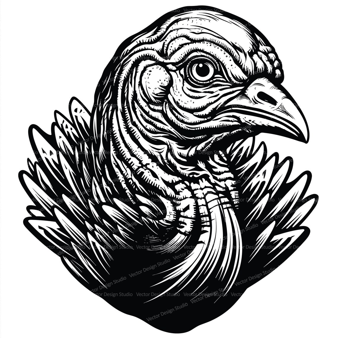 Turkey Head Svg & PNG Files, Thanksgiving Turkey Clipart Silhouette ...