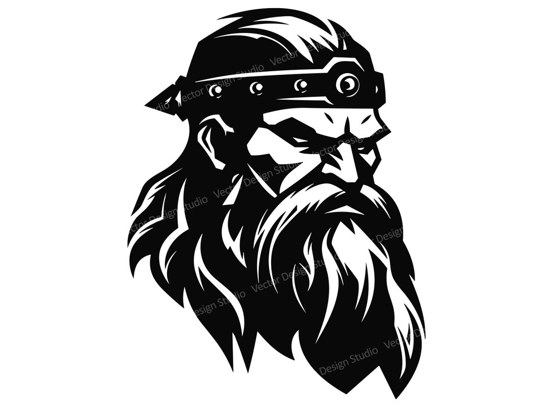Dwarf Warrior Head Svg File Graphic, Dwarven Warrior Logo Design ...
