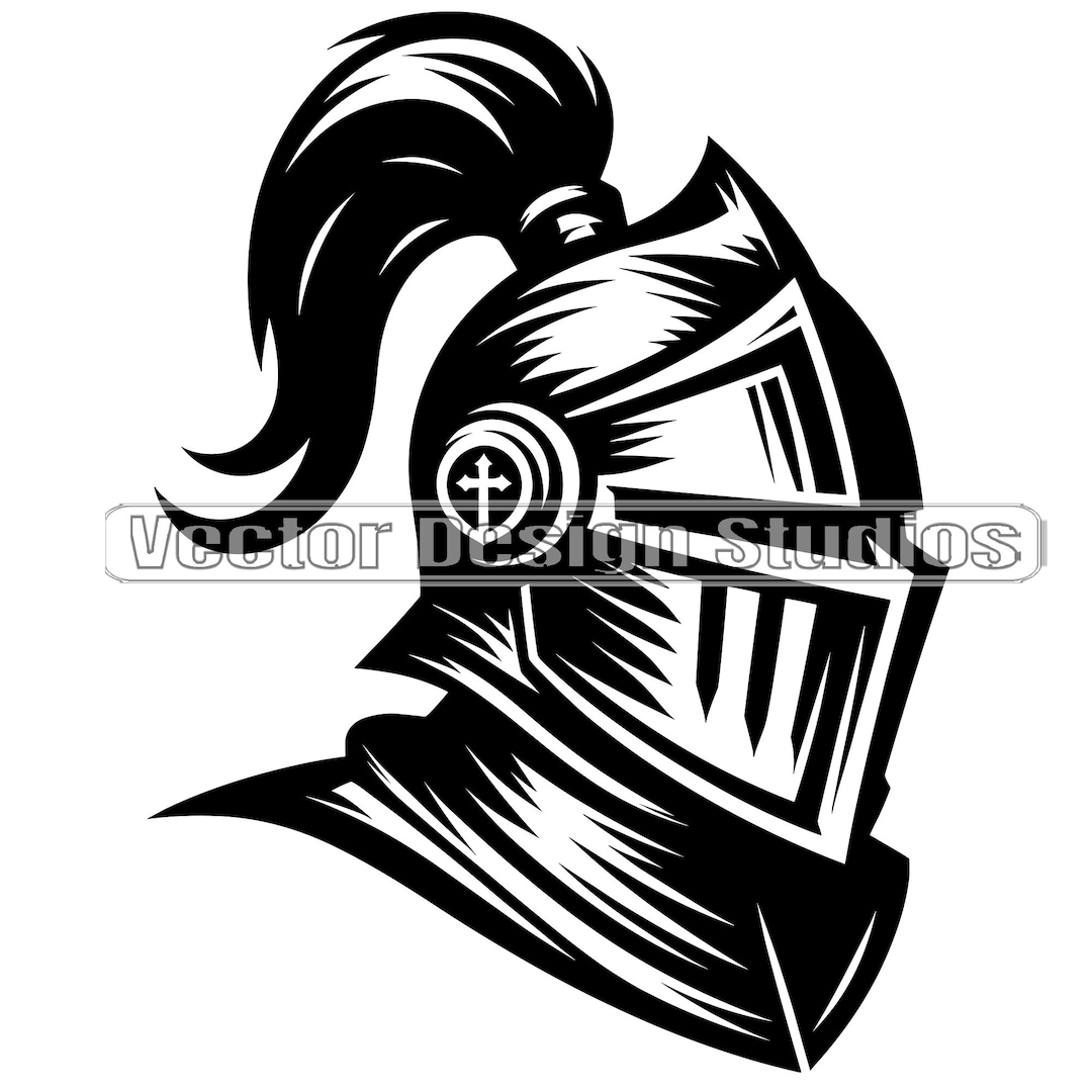 Knight Helmet Svg & PNG Files, Knight Logo Design Clipart Silhouette ...