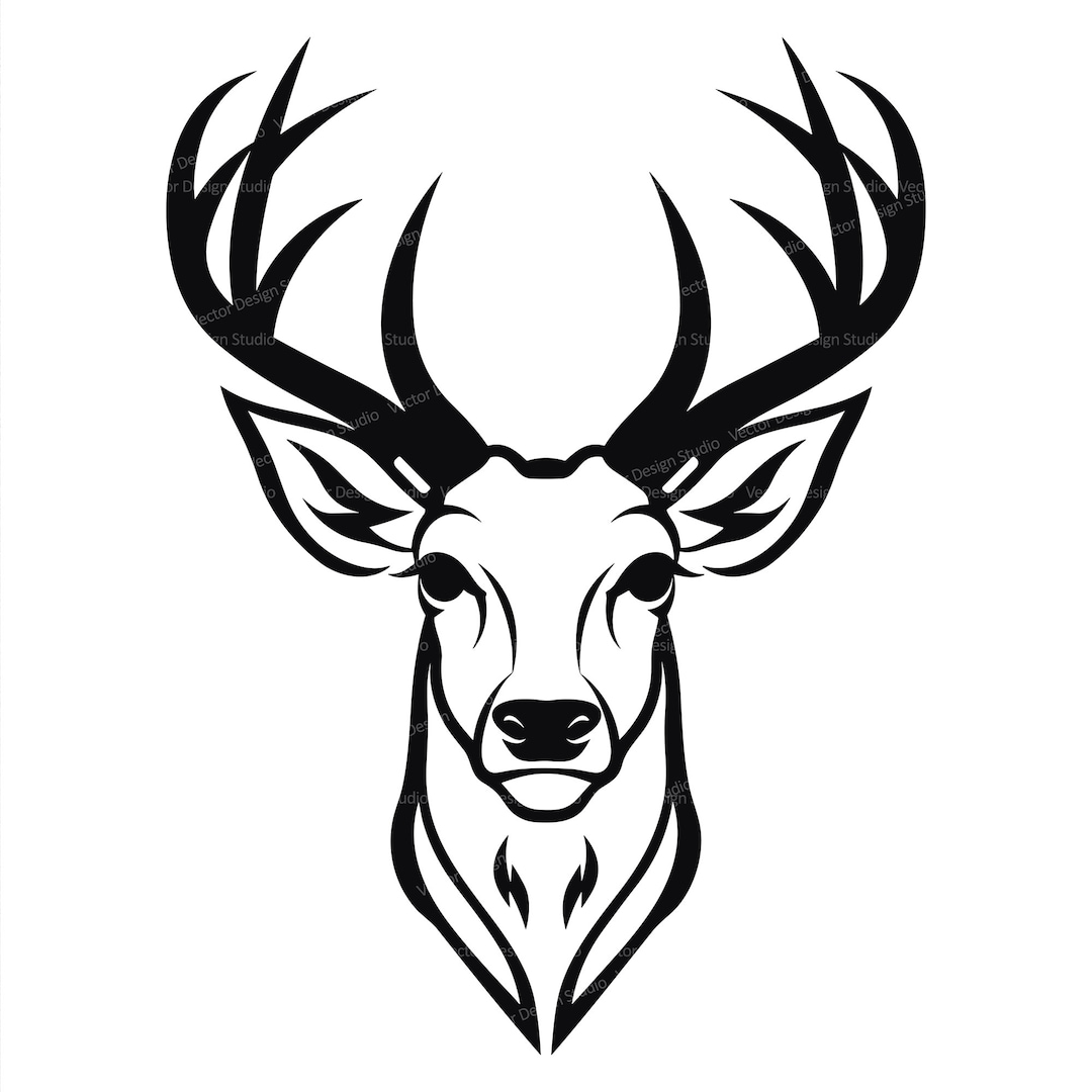 Deer Head Svg & PNG Files, Buck Hunting Clipart, Silhouette Vector Image, SVG Hunters Design ...
