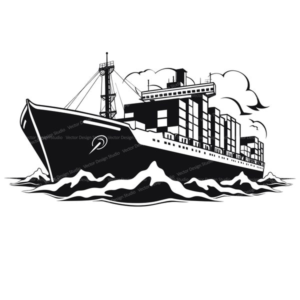 Freight Ship Svg - Etsy