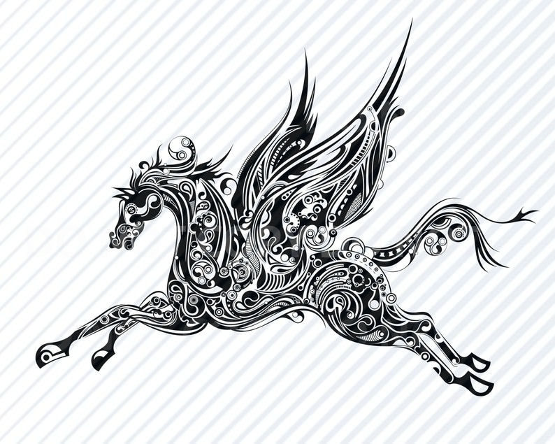 Pegasus Art SVG Files Clipart Clip Art Silhouette Vector | Etsy Pegasus Art SVG Files Clipart Clip Art Silhouette Vector | Etsy