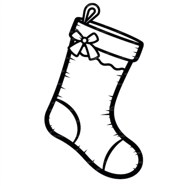 Stocking Outline Svg - Etsy