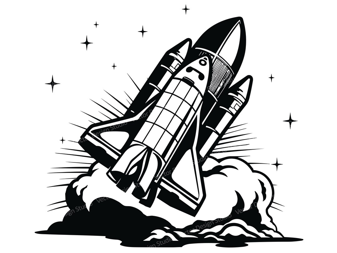 Rocket Ship SVG File, Vector Images SVG Silhouette - Rocket Launch ...