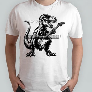 T Rex Guitar Svg & PNG Files, Tyrannosaurus Rex Clipart Silhouette ...