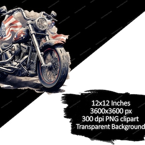 Motorcycle With Usa Flag Png Graphic for Sublimation, Motorcycle ...