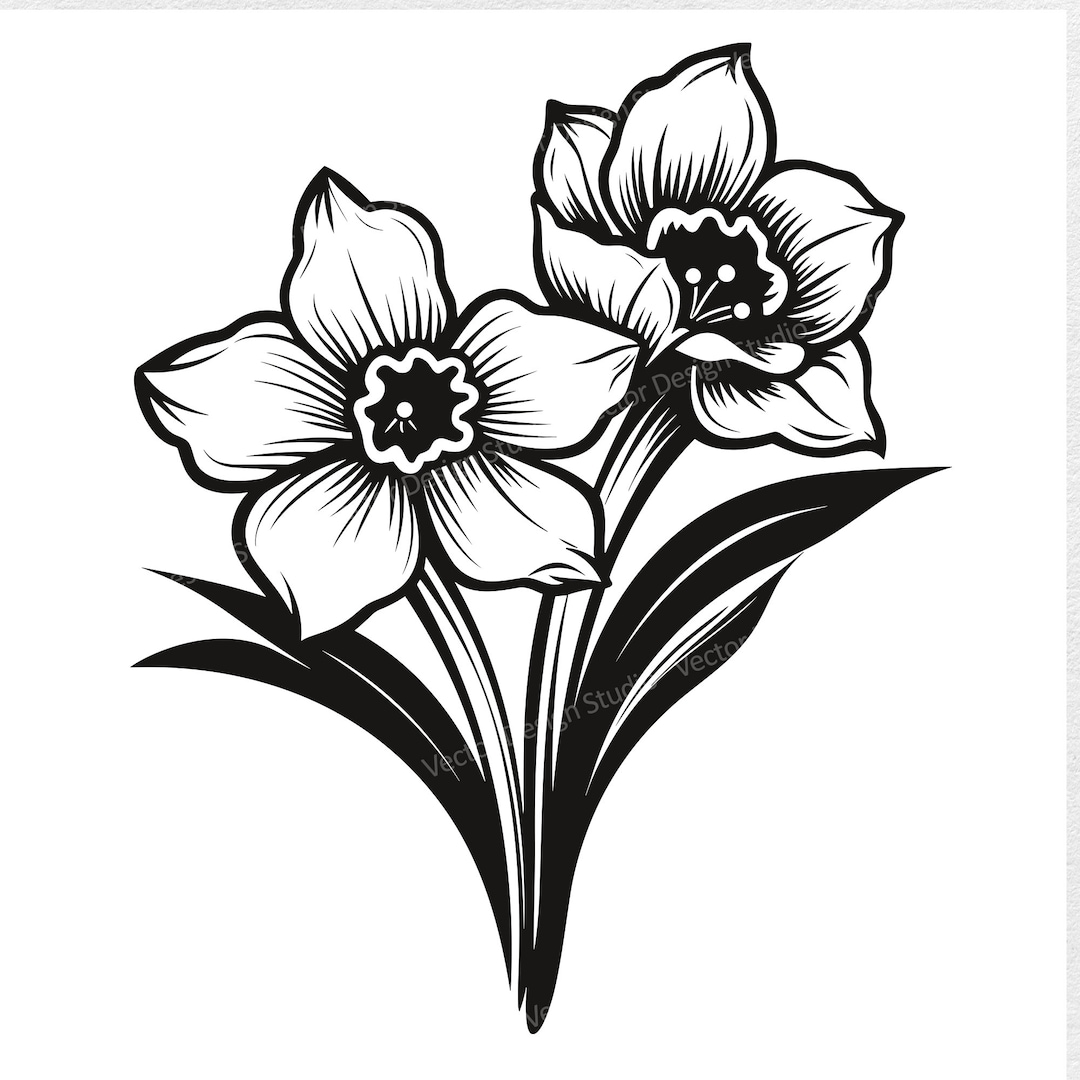 Narcissus Flower SVG – December Birth Flower Clipart (digital Download ...