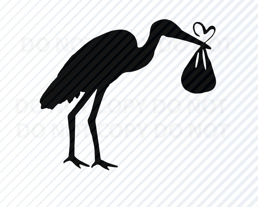 Baby Stork Clip Art Black And White