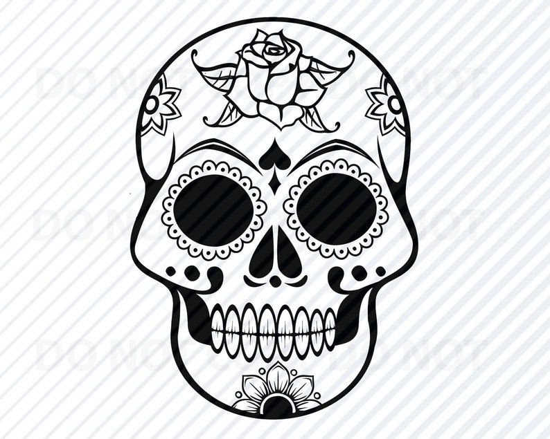 Sugar Skull Svg Day Of The Dead Skull Vector Images Etsy