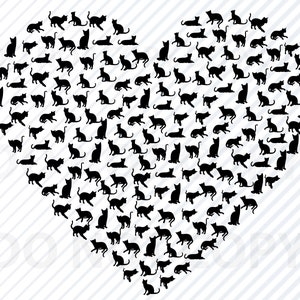 Cat Cool Shades Heart Love Cuttable Design SVG PNG DXF & eps Designs ...