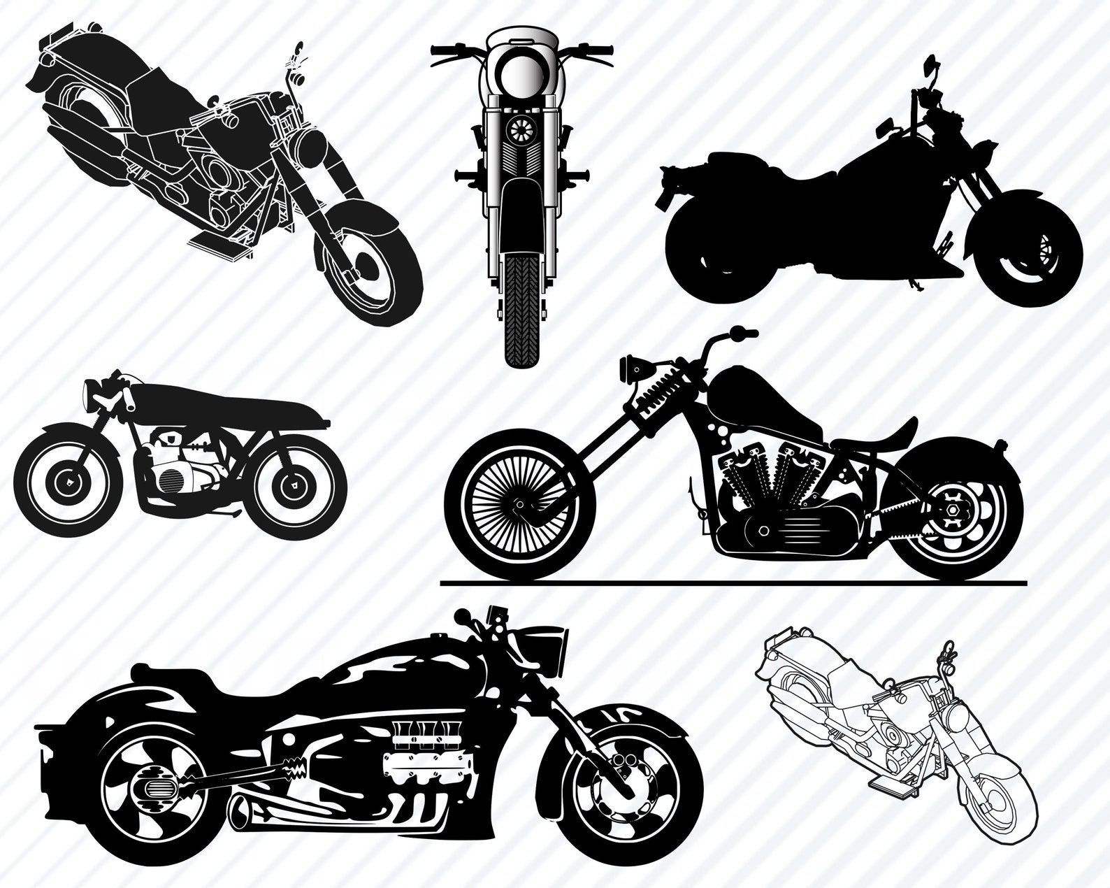 Motorcycle Bundle SVG Files for Cricut Vector Images - Etsy