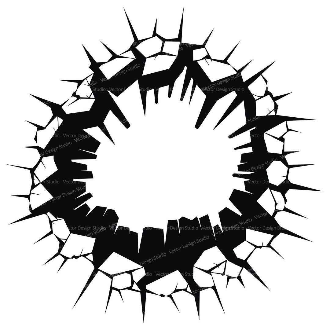 Hole in the Wall Svg & PNG Files, Cracked Bullet Hole Clipart ...