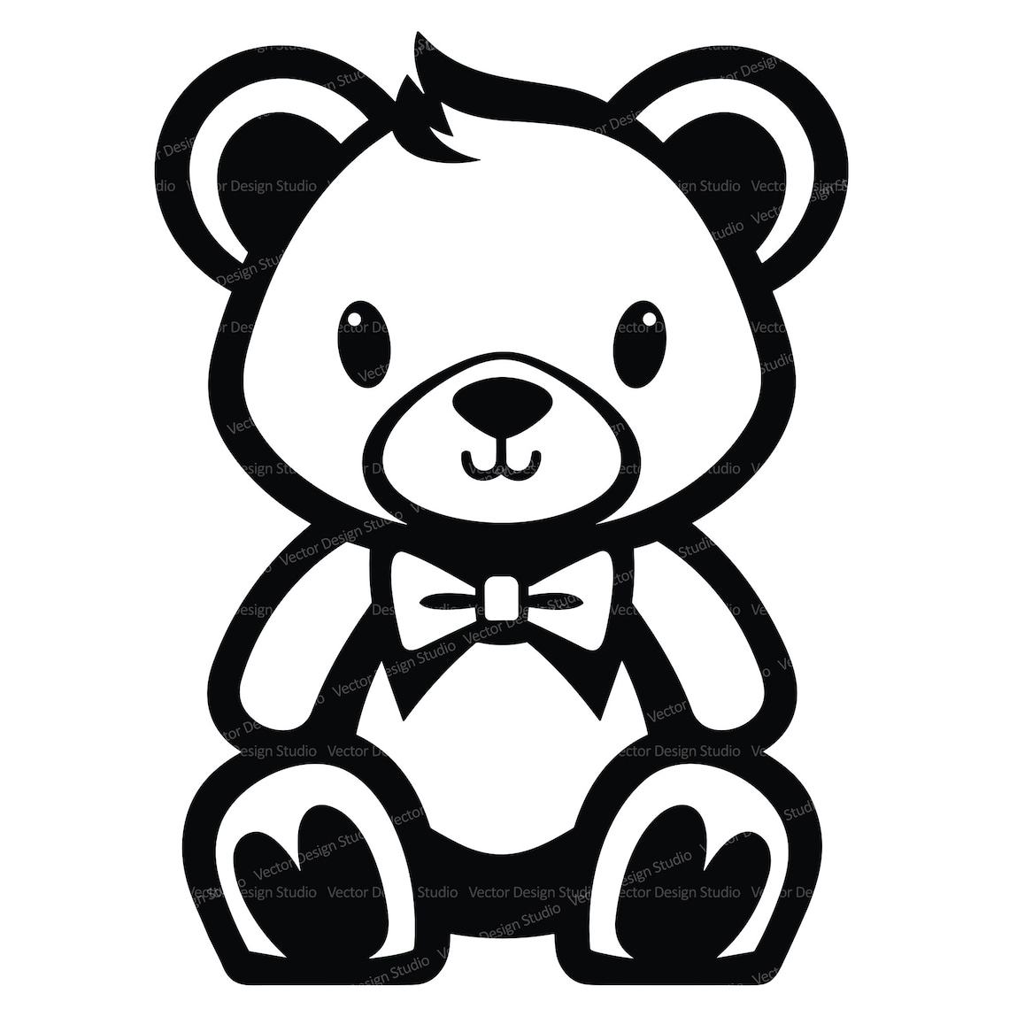 Cute Teddy Bear Svg & PNG Files, Kids Bear Logo Silhouette Vector Image ...