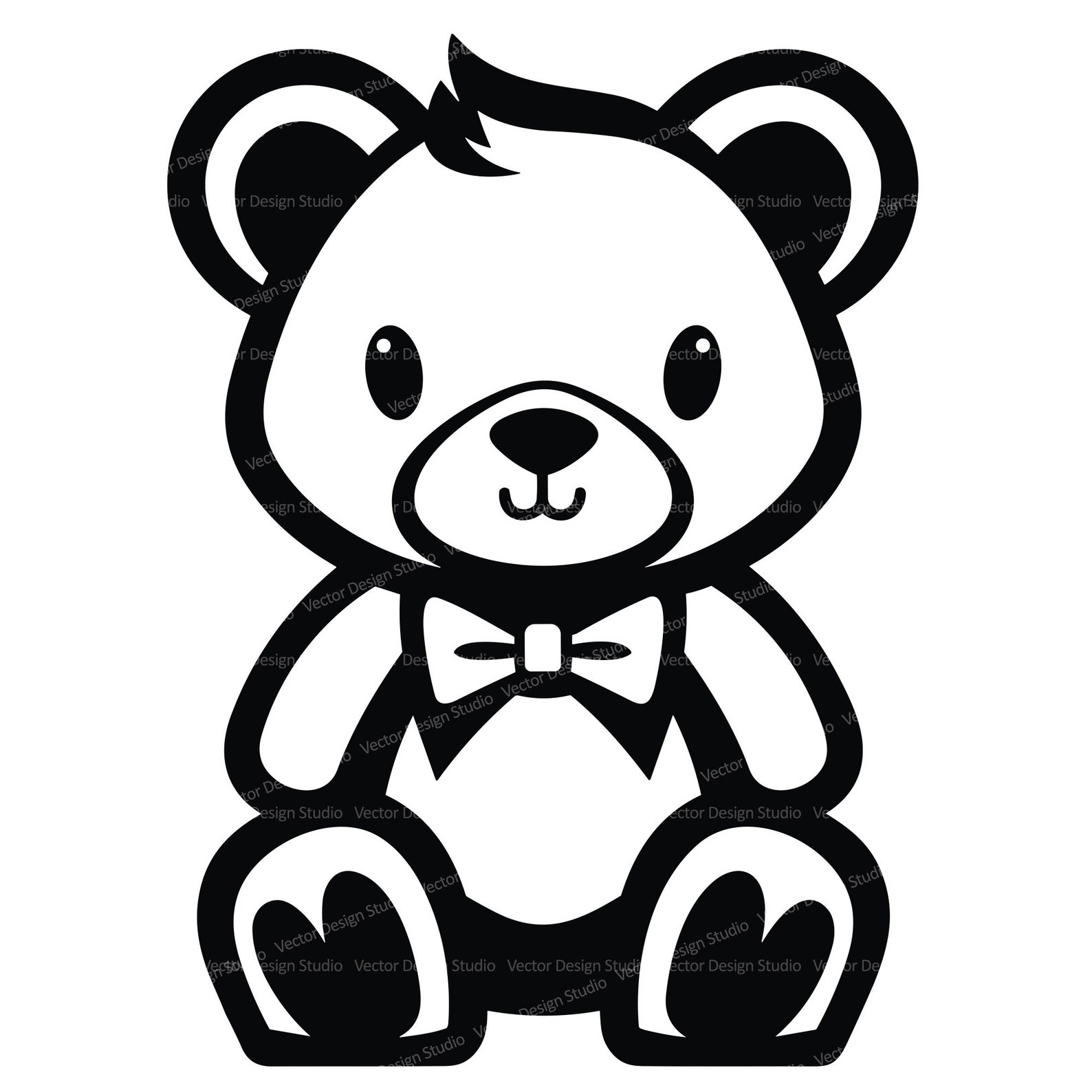 Cute Teddy Bear Svg & PNG Files, Kids Bear Logo Silhouette Vector Image ...