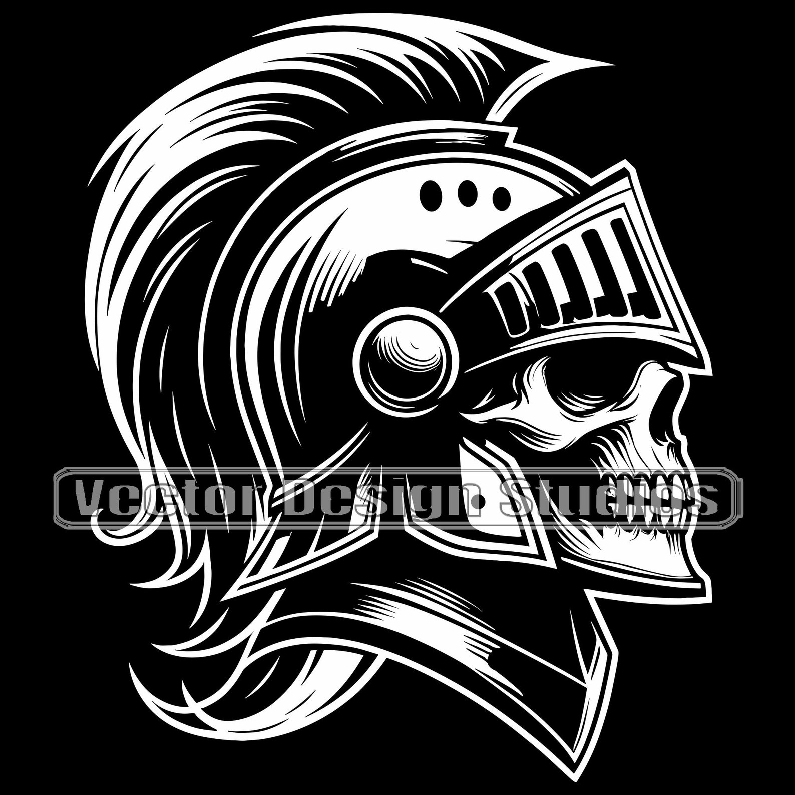 Skull Knight Helmet Vector, Warrior Clipart (SVG & PNG Digital Download ...