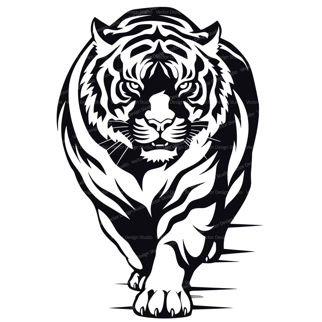 Tiger Svg & PNG Files, Safari Animals Clipart Silhouette Vector Image ...