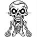 Zombie Skeleton Skull Svg & PNG Files, Halloween Bones Clipart ...