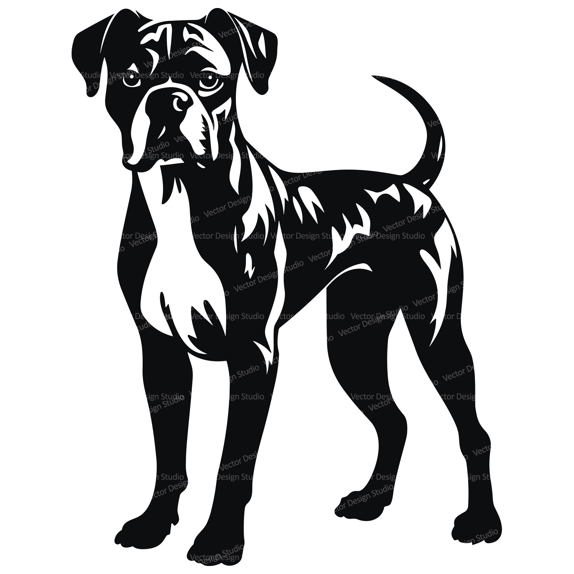 Boxerhond Silhouet Patroon 154 Boxer Dog Vector High Res Illustrations