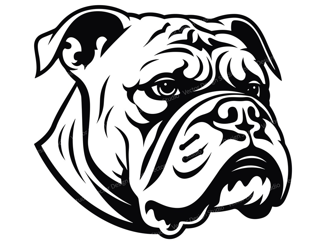 Bulldog Head SVG File - Bulldog Face Vector Images Clipart Dog SVG ...