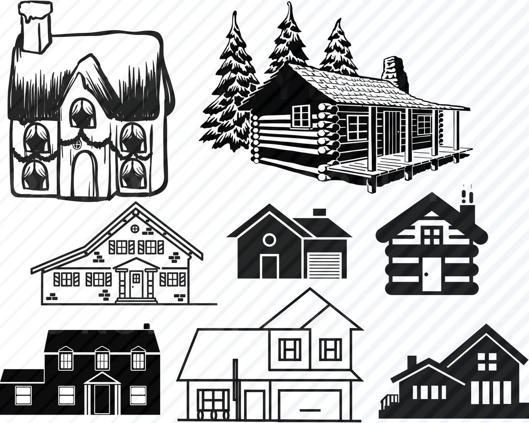 House SVG Bundle - Home Vector Images Silhouette Clip Art Houses SVG ...