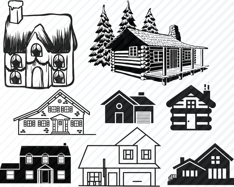 House SVG Bundle Home Vector Images Silhouette Clip Art - Etsy