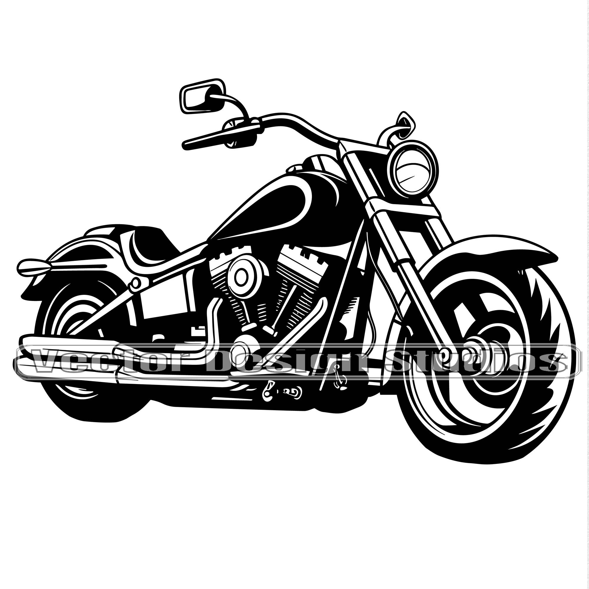 Motorcycle SVG - Chopper Vector Images, Silhouette, Biker SVG Files ...
