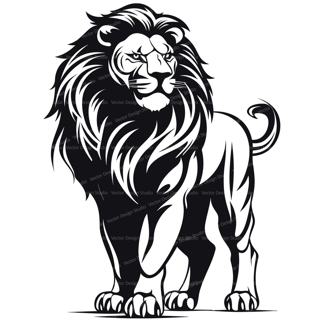 Lion SVG File, Lion Vector Images, Silhouette, Roaring Lion Face SVG ...