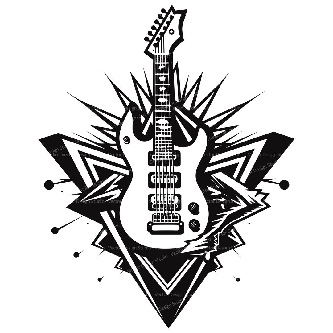 Electric Guitar Svg & PNG File Graphic, Music Vector Clipart, Guitar ...