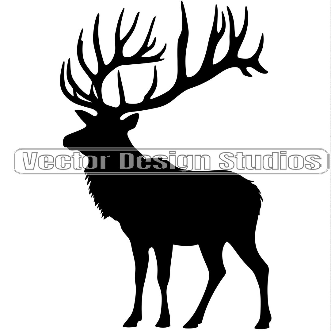 Elk Svg & PNG Files, Elk Hunting Clipart, Elk Silhouette Vector Image ...