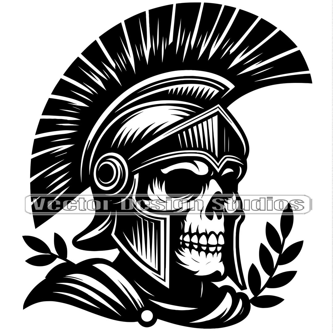 Skull Spartan Helmet Svg & PNG Files, Spartan Clipart, Sparta ...
