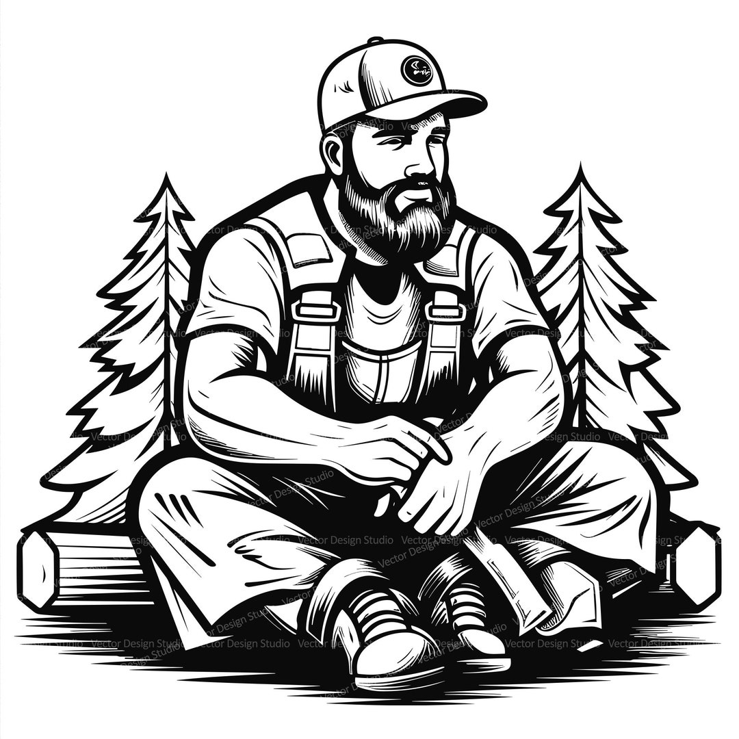 Lumberjack Svg & PNG File Graphic, Woodsman Clipart Vector, Logger SVG ...