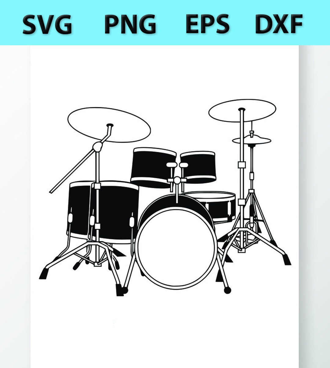 Vector Images Drum Set SVG Silhouette -clipart - Cutting Files SVG ...
