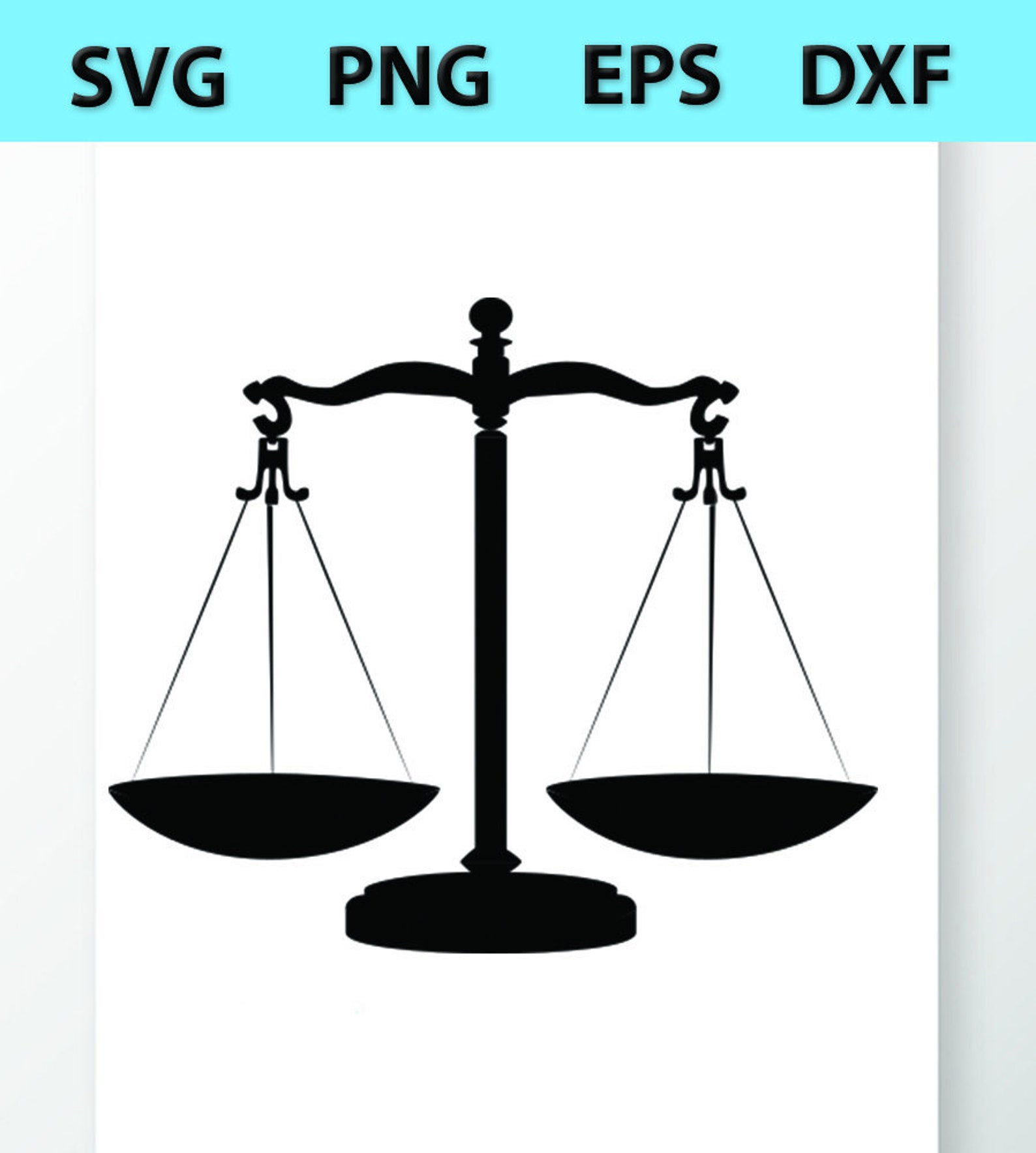 Scales of Justice SVG Files Vector Images Clipart Balance - Etsy